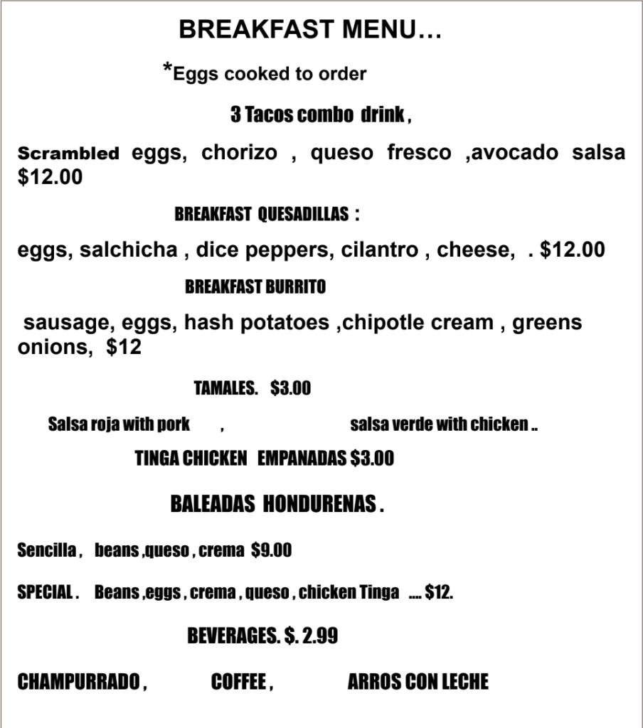 Menu – El Jefecito