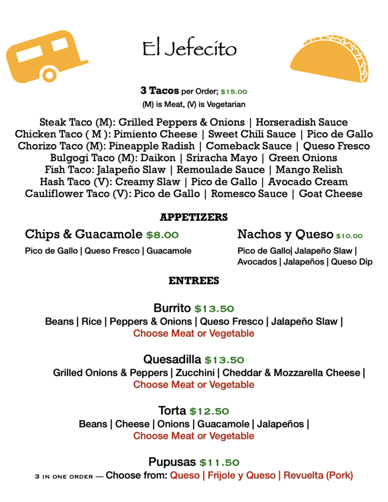 Menu – El Jefecito